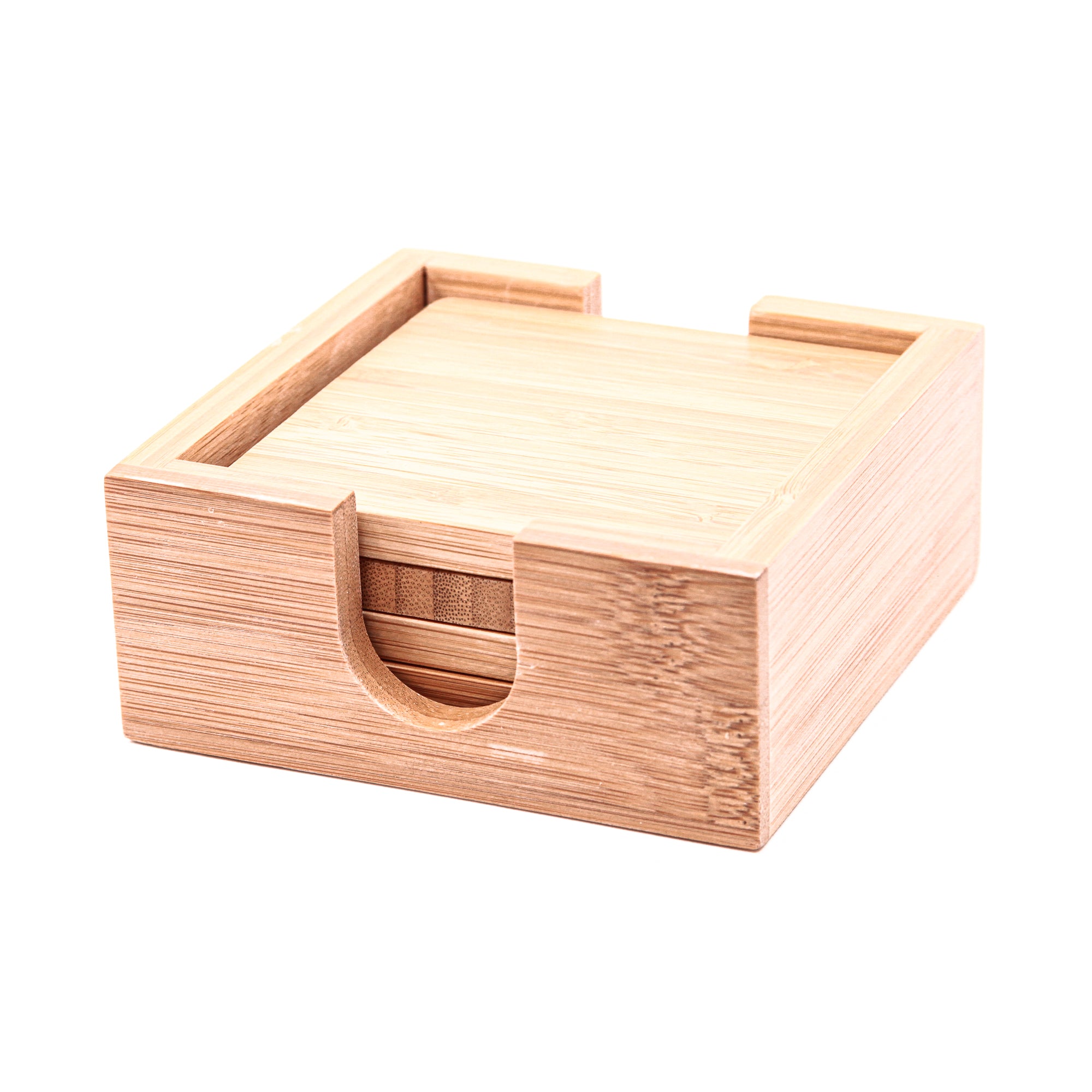 CUSTOMIZED SET of Bamboo Coasters- Square or Circle – WoodLeon